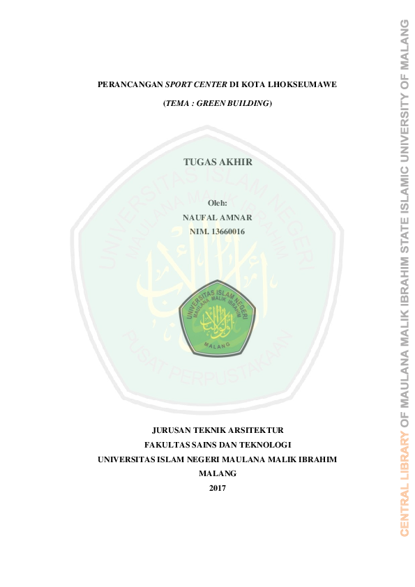 (PDF) Perancangan sport centre di Kota Lhokseumawe: Tema green building