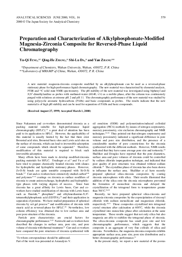 (PDF) Preparation and Characterization of Alkylphosphonate-Modified ...