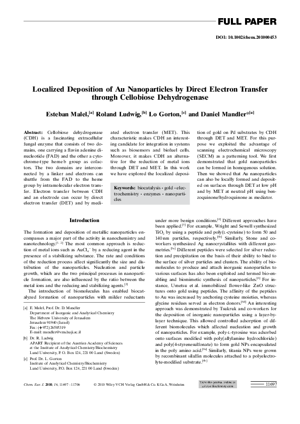 (PDF) Localized Deposition of Au Nanoparticles by Direct Electron ...