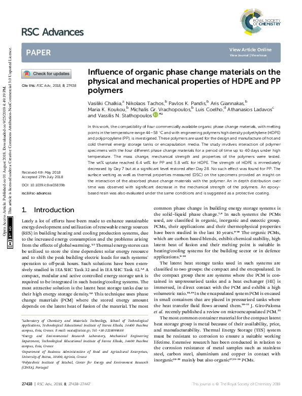 (PDF) Influence of organic phase change materials on the physical and ...