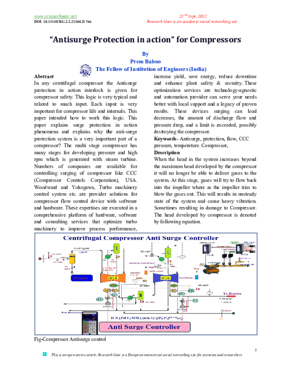 (PDF) "Antisurge Protection in action" for Compressors