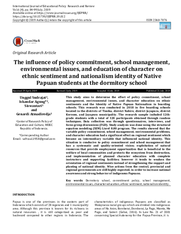 (PDF) The influence of policy commitment, school management ...