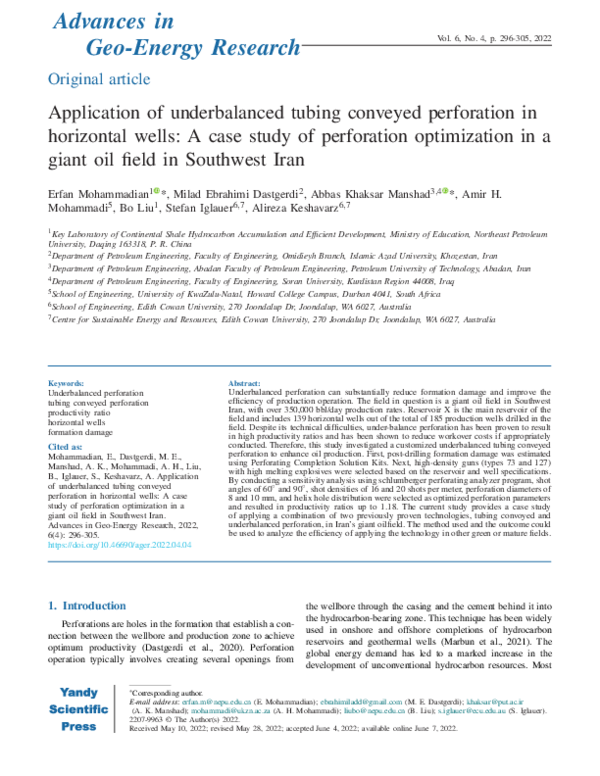 (PDF) Application of underbalanced tubing conveyed perforation in ...