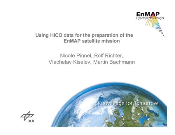 (PDF) Using HICO data for the preparation of the future EnMAP satellite ...