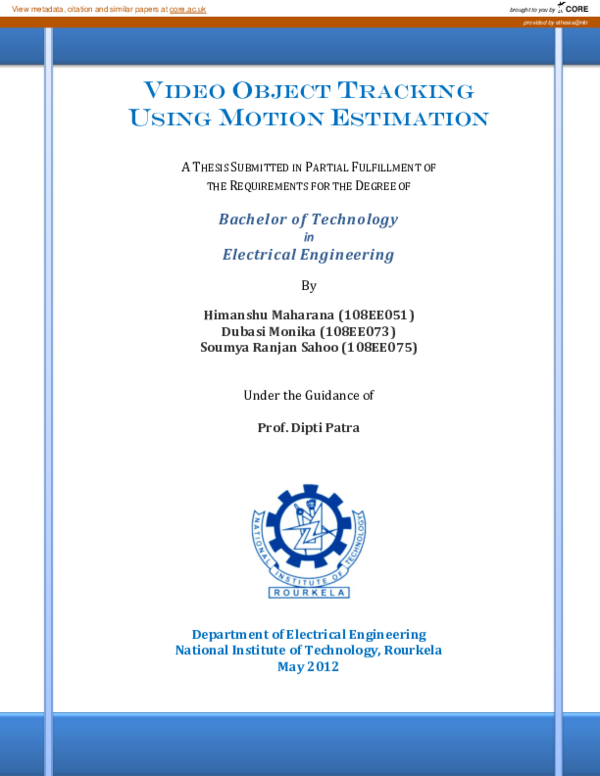 Video Object Tracking Using Motion Estimation