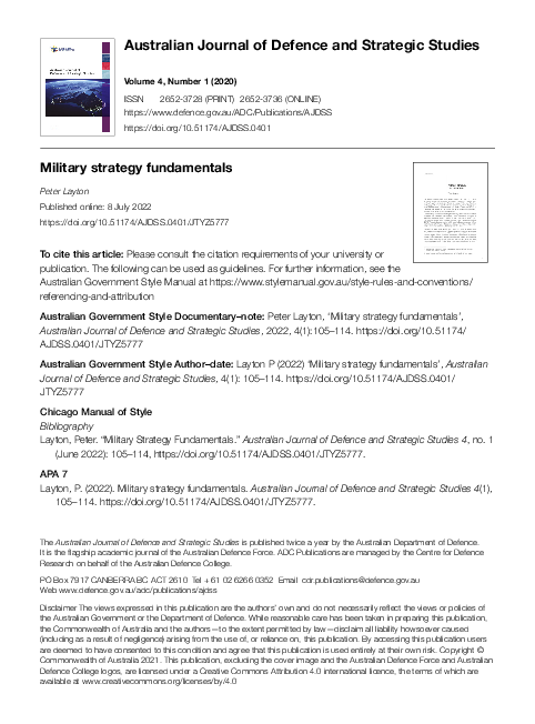 (PDF) Military strategy fundamentals