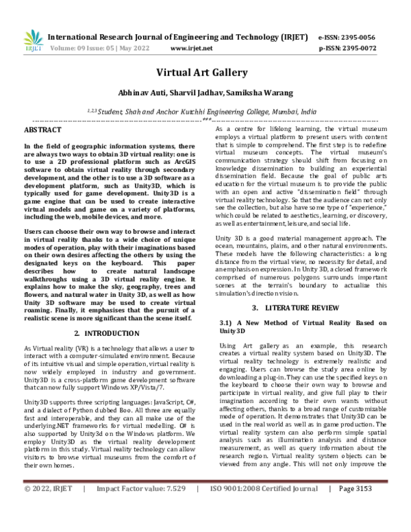 (PDF) Virtual Art Gallery