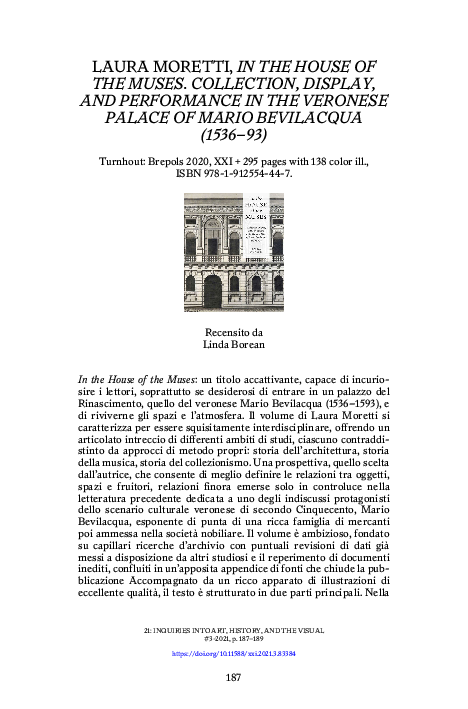 (PDF) Laura Moretti, In the House of the Muses. Collection, Display and ...