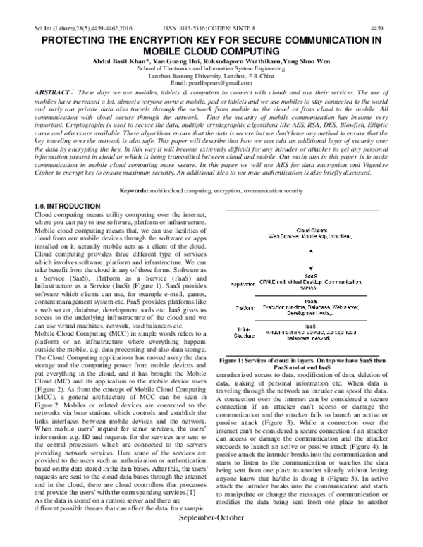 (PDF) Protecting the Encryption Key for Secure Communication in Mobile ...