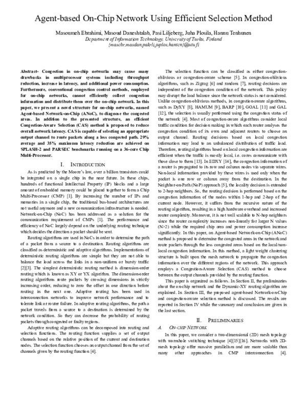 (PDF) Agent-based on-chip network using efficient selection method