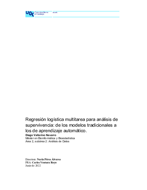 (PDF) Regresión logística multitarea para análisis de supervivencia: de los modelos ...