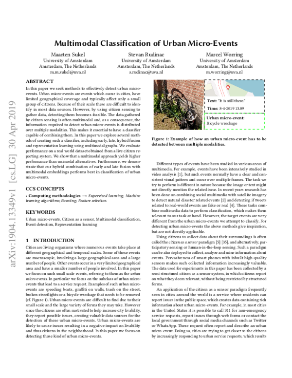 (PDF) Multimodal Classification of Urban Micro-Events (PDF) Multimodal Classification of Urban Micro-Events