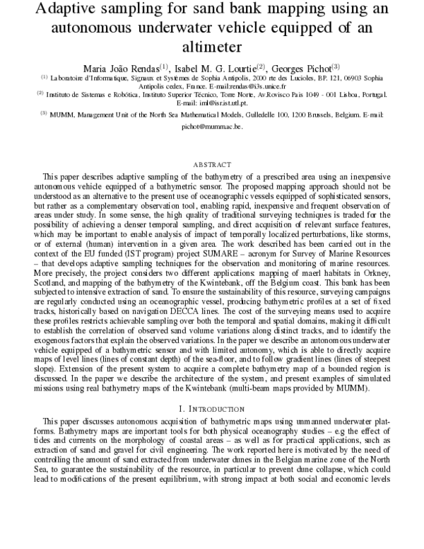 (PDF) Adaptive sampling for sand bank mapping using an autonomous underwater vehicle equipped of ...
