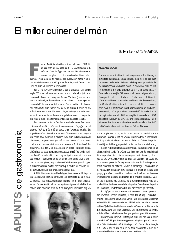 (PDF) Apunts de gastronomia - El millor cuiner del món | Salvador ...