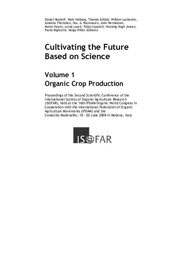 (PDF) Cultivating the Future Based on Science