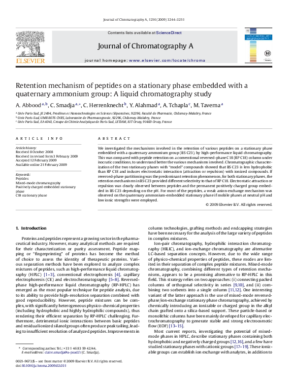 (PDF) Journal of Chromatography A