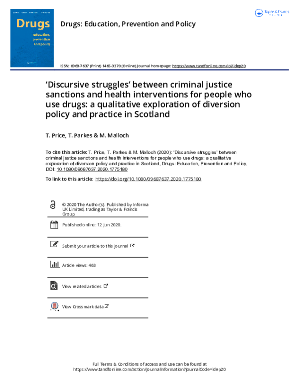 (PDF) ‘Discursive struggles’ between criminal justice sanctions and ...