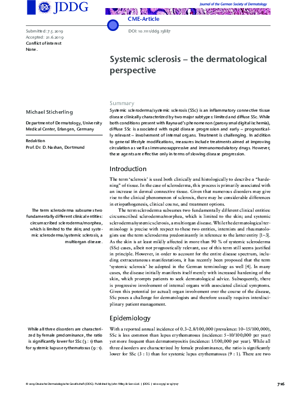 (PDF) Systemic sclerosis – the dermatological perspective