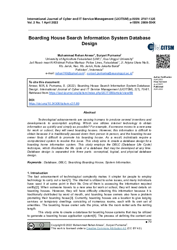 (PDF) Boarding House Search Information System Database Design