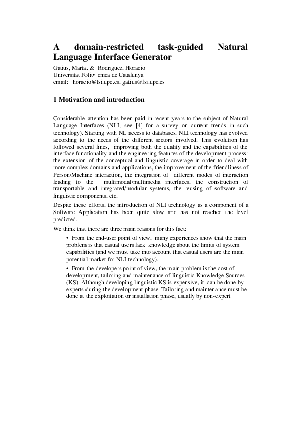 (PDF) Horacio Rodríguez: A Domain-Restricted Task-Guided Natural Language Interface Generator