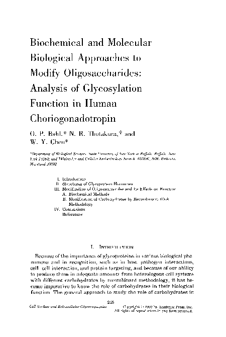 (PDF) Cell surface and extracellular glycoconjugates; structure and ...