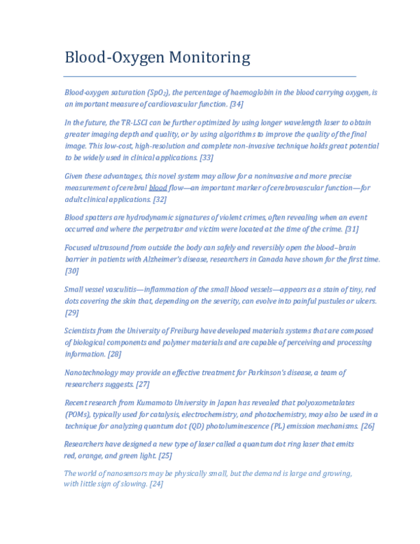 (PDF) Blood-Oxygen Monitoring
