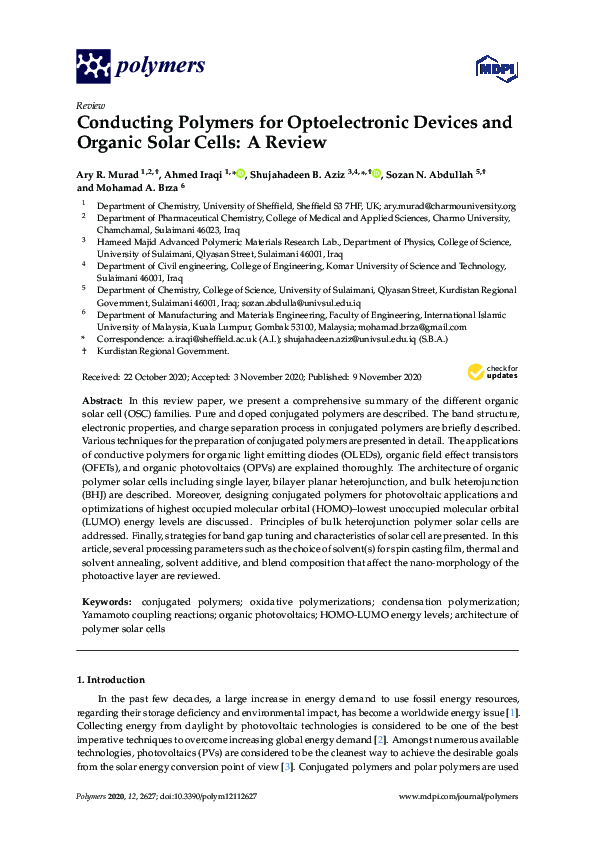 (PDF) Conducting Polymers for Optoelectronic Devices and Organic Solar ...