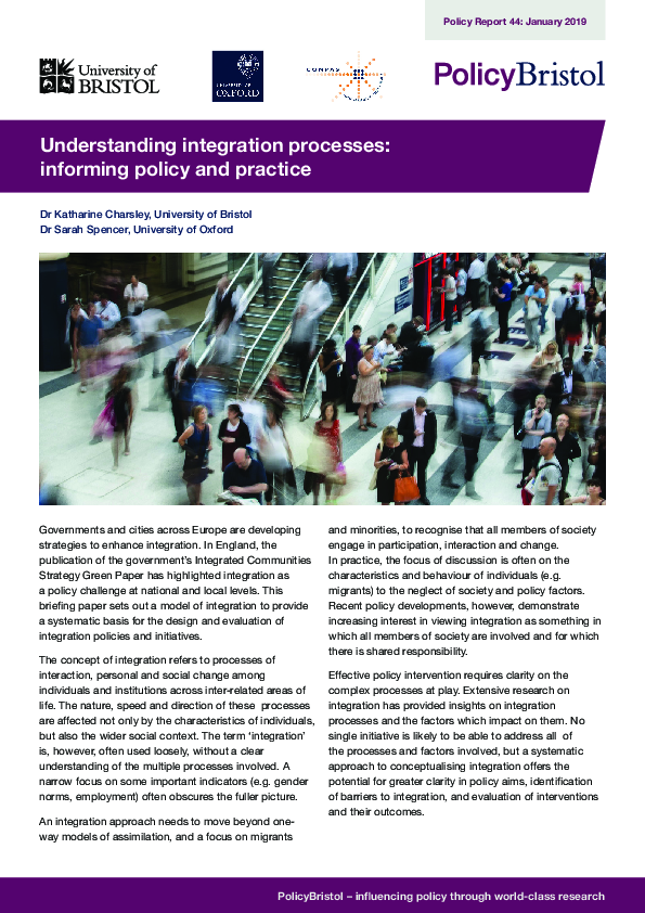 (PDF) Understanding integration processes:: informing policy and practice