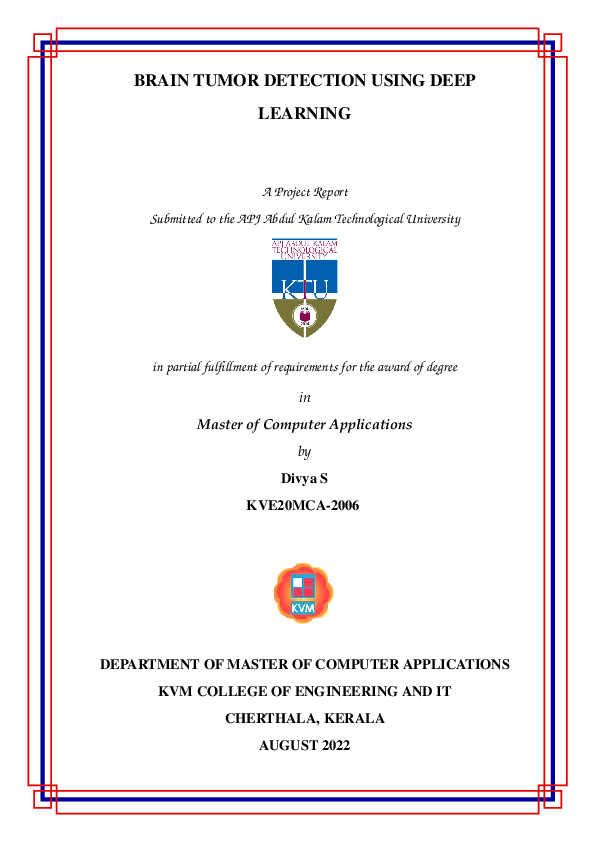 Pdf Brain Tumor Detection Using Deep Learning