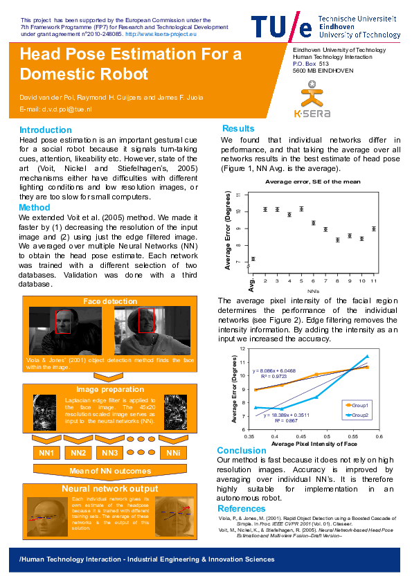 (PDF) Head pose estimation for a domestic robot