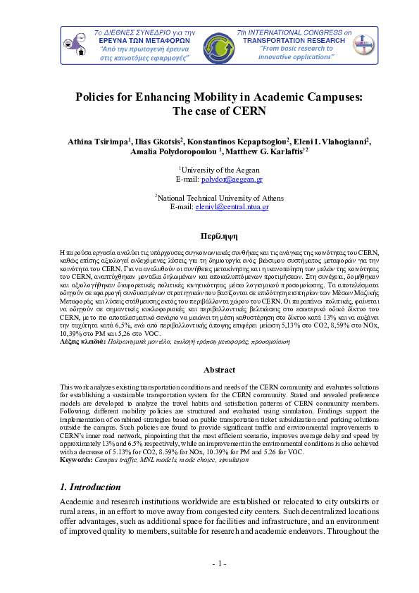 (PDF) Policies for Enhancing Mobility in Academic Campuses: The case of ...