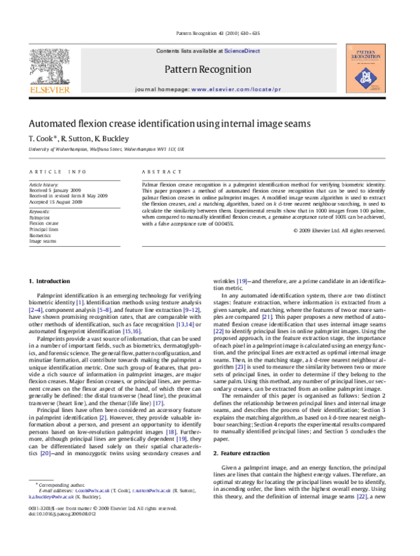 (PDF) Automated flexion crease identification using internal image ...