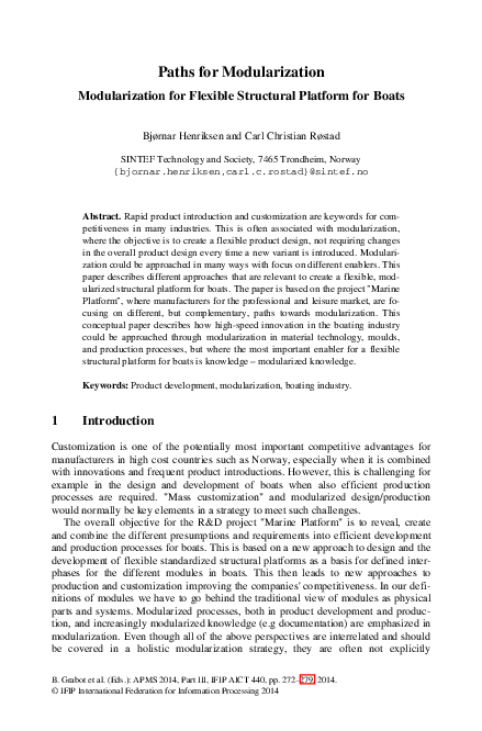 (PDF) Paths for Modularization