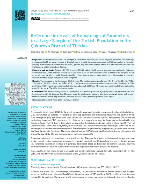 (PDF) Koç GG, Kokangül A, İşcan D, Menziletoğlu Yıldız Ş, Karaboğa G ...