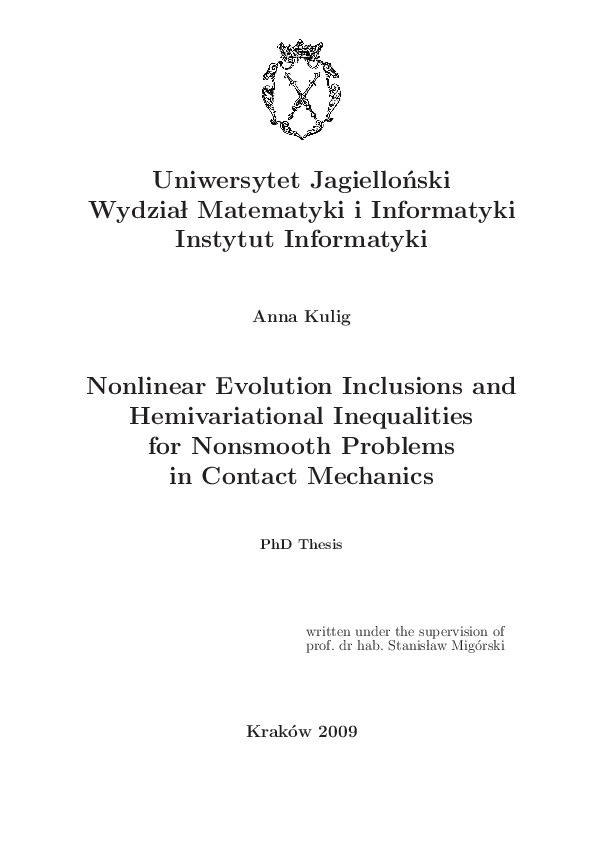 (PDF) Nonlinear Evolution Inclusions and Hemivariational Inequalities ...