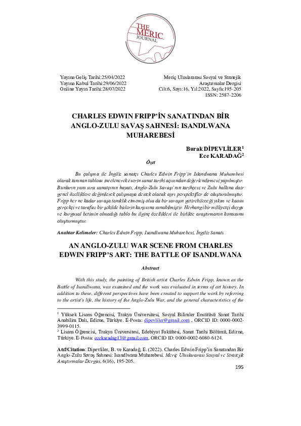 (PDF) CHARLES EDWIN FRIPP'İN SANATINDAN BİR ANGLO-ZULU SAVAŞ SAHNESİ ...