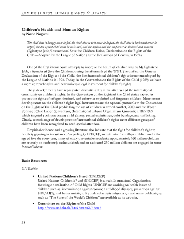 (PDF) Children's Health and Human Rights | Abner Calixter - Academia.edu
