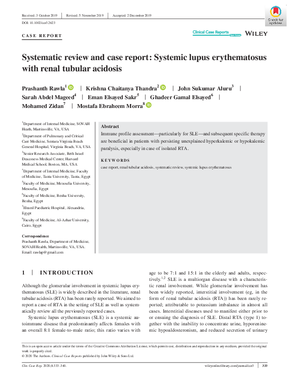 (PDF) Systematic review and case report: Systemic lupus erythematosus with renal tubular ...