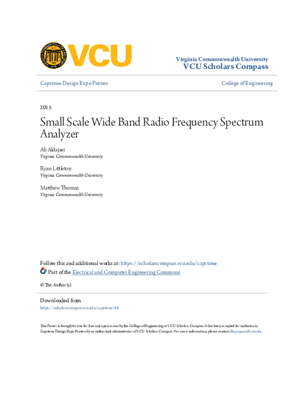 (PDF) Small Scale Wide Band Radio Frequency Spectrum Analyzer | Ali Aldajaei - Academia.edu
