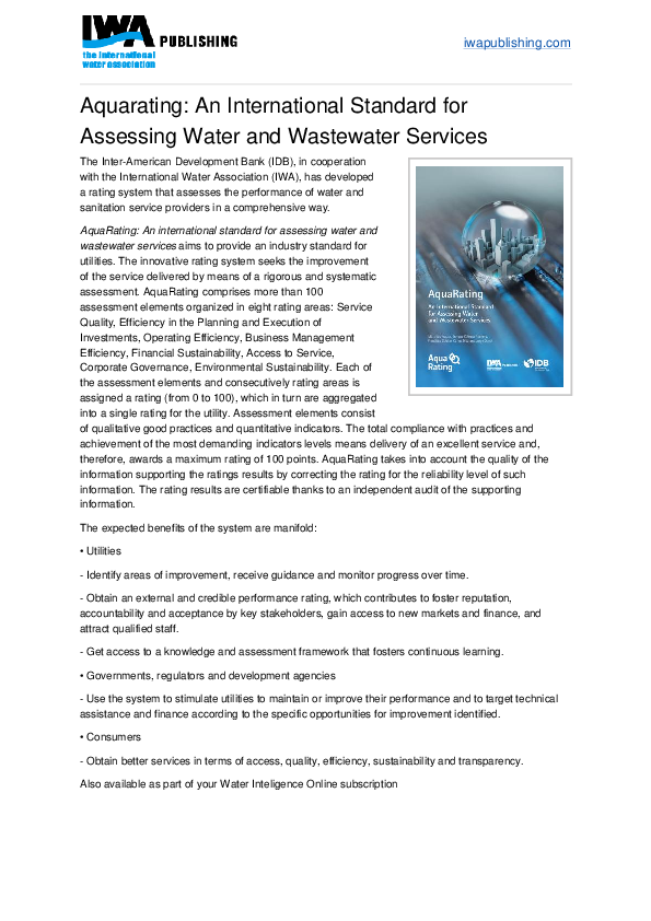 (PDF) AquaRating: An international standard for assessing water and wastewater services