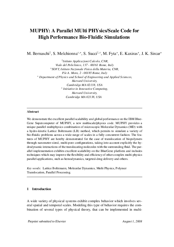 (PDF) MUPHY: A parallel MUlti PHYsics/scale code for high performance ...