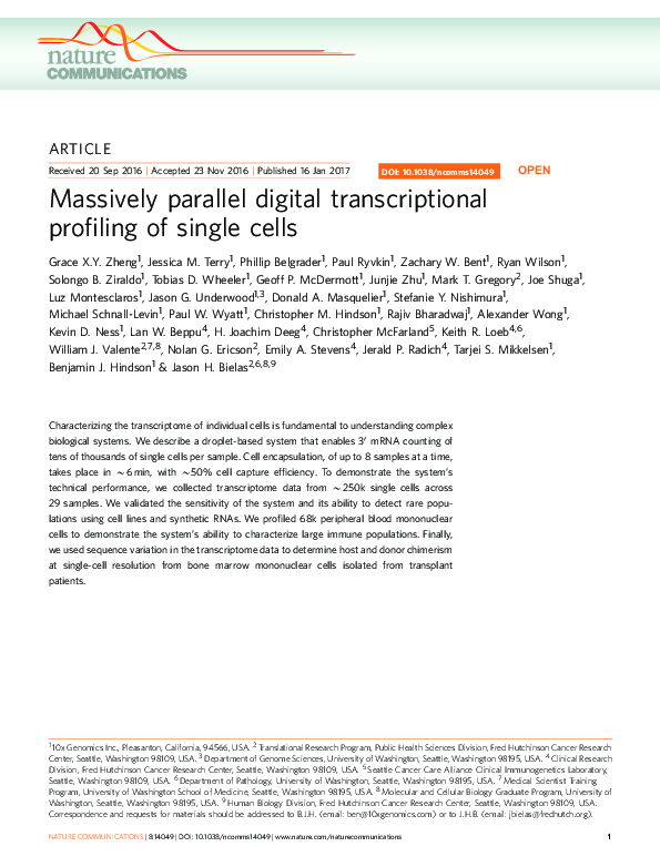 (PDF) Massively parallel digital transcriptional profiling of single cells