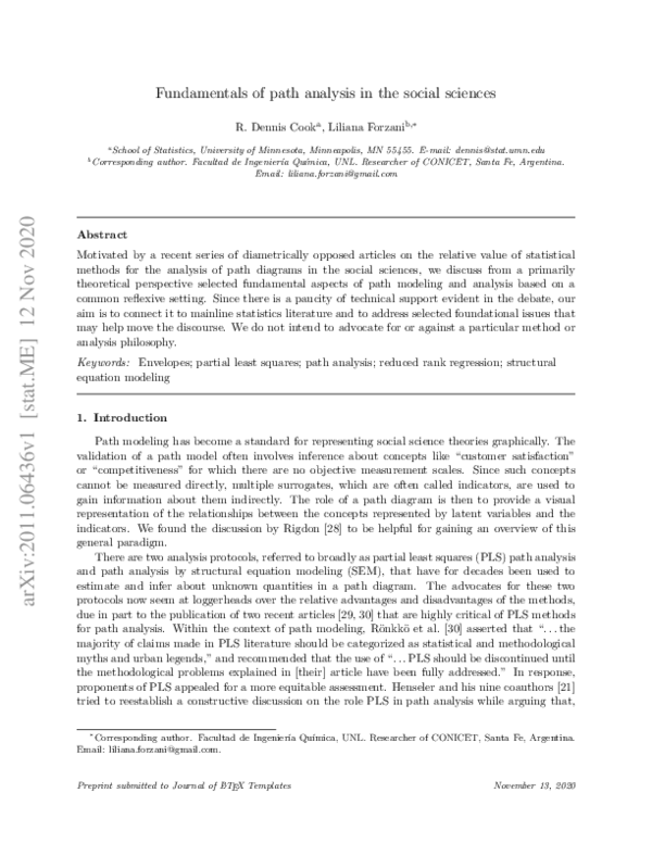 (PDF) Fundamentals of path analysis in the social sciences