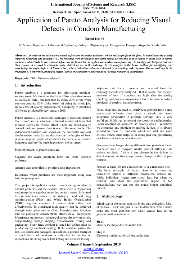 (PDF) Application of Pareto Analysis for Reducing Visual Defects in ...