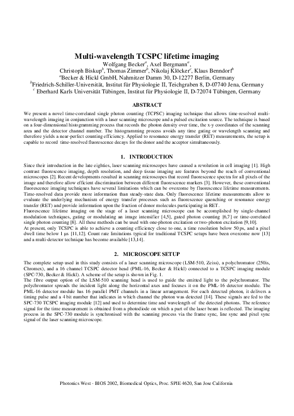 (PDF) Multiwavelength TCSPC lifetime imaging