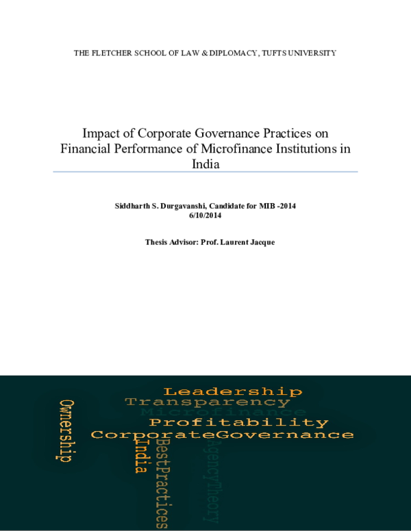 (PDF) The Impact of Corporate Governance Practices on Firms´ Financial Performance: Evidence ...