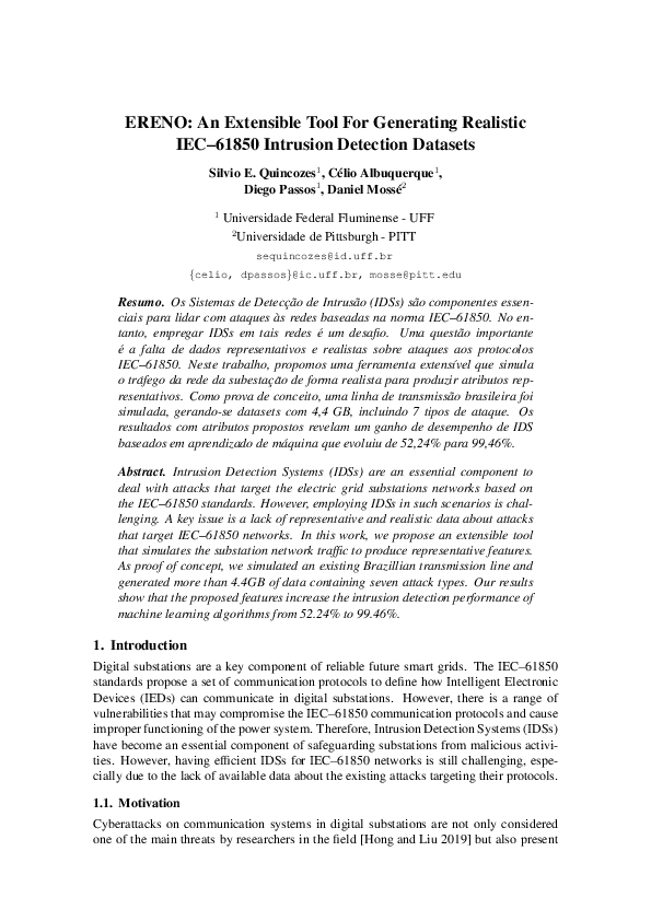 Pdf Ereno An Extensible Tool For Generating Realistic Iec 61850 Intrusion Detection Datasets