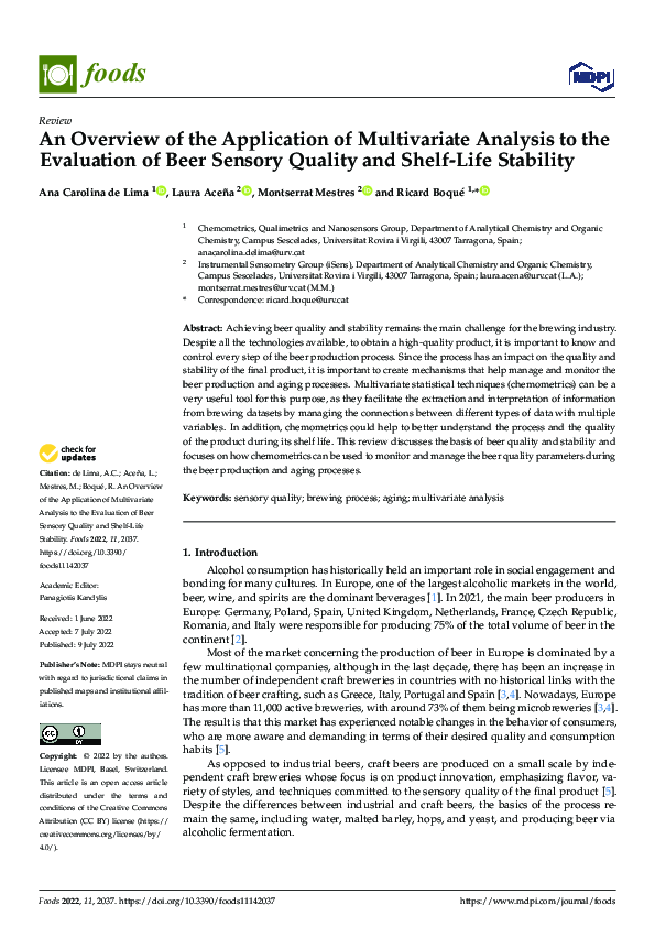 (PDF) An Overview of the Application of Multivariate Analysis to the ...