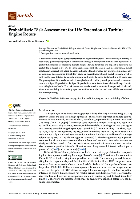 (PDF) Probabilistic Risk Assessment for Life Extension of Turbine ...