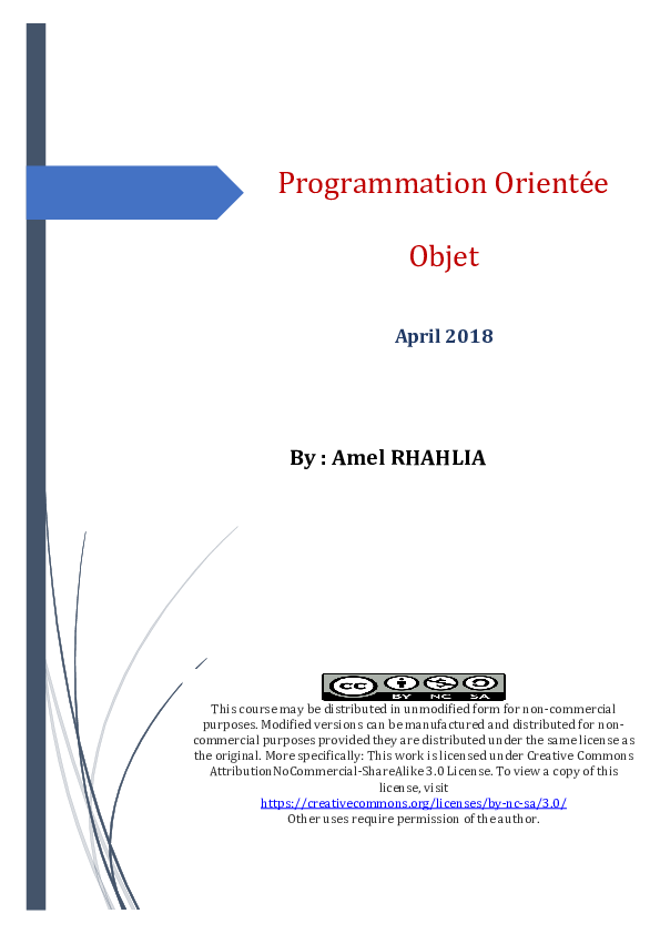 (PDF) Programmation Orienté Objet